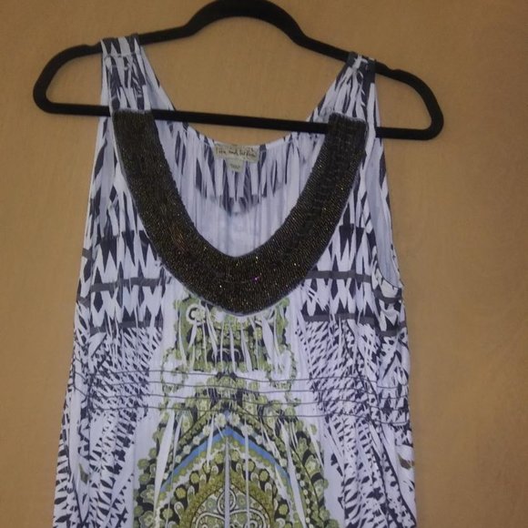 ONE WORLD | Dresses | One World Beaded Embellished Maxi Dress Sz Large ...